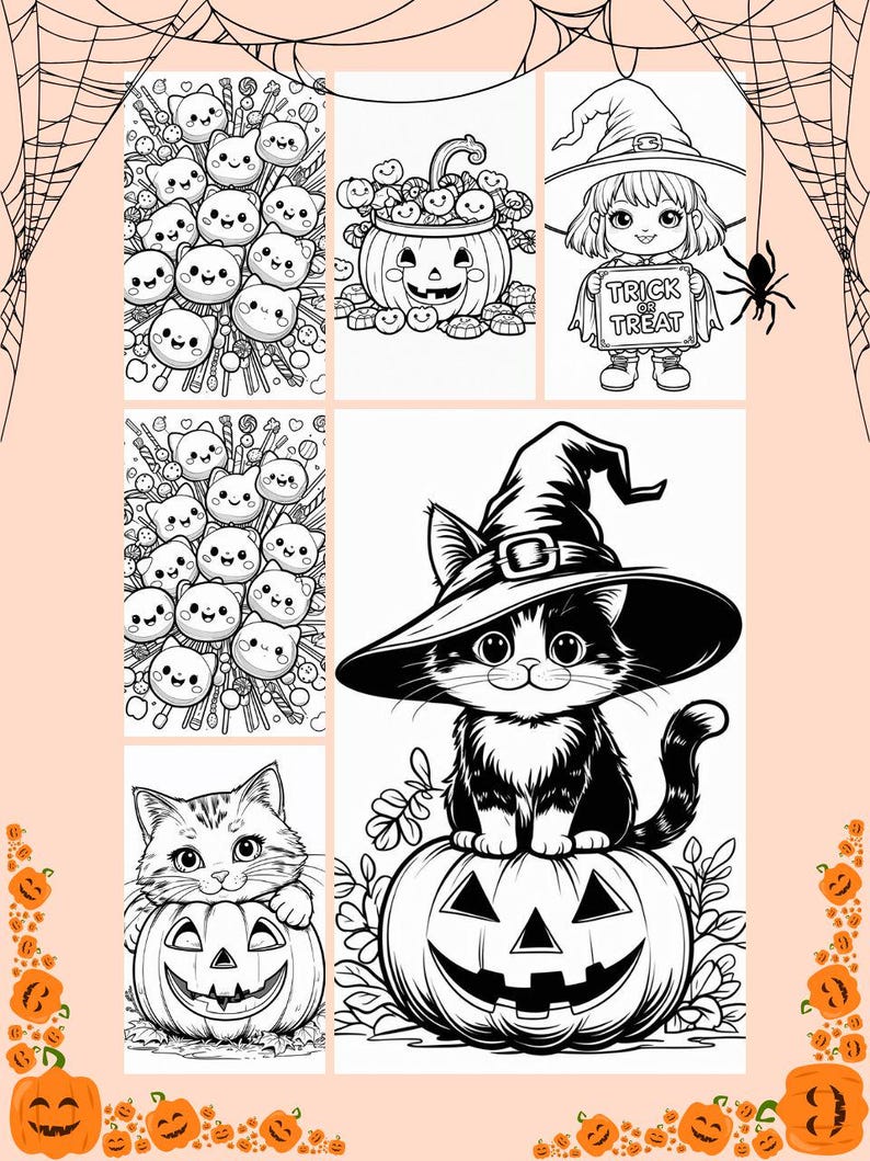 Halloween Coloring Pages PDF | Kids Printable Book With Ghosts ...