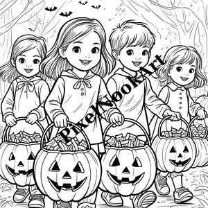 Halloween Coloring Pages PDF | Kids Printable Book With Ghosts ...