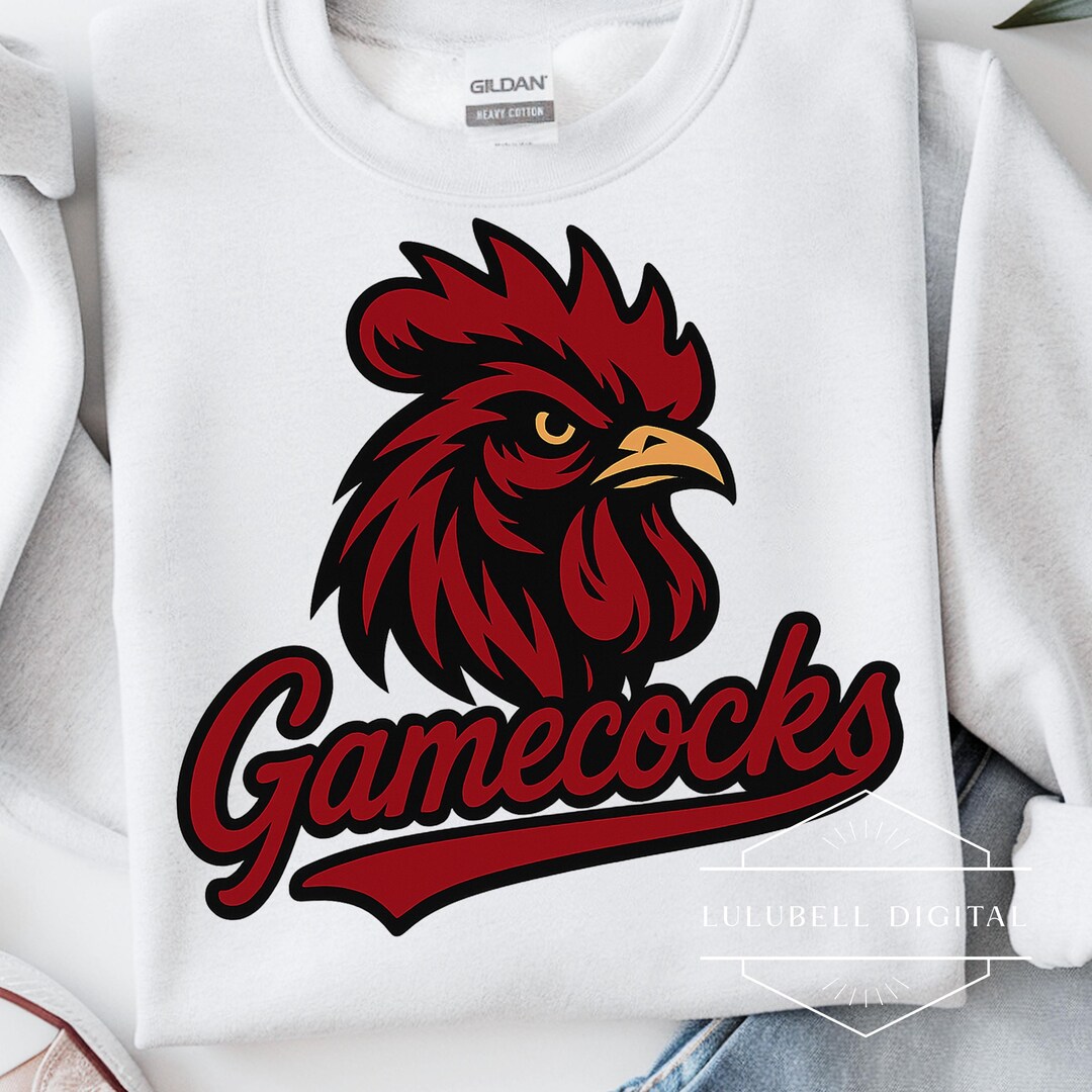 Gamecocks Mascot PNG: Red and Black Rooster Sublimation Design, Sports ...