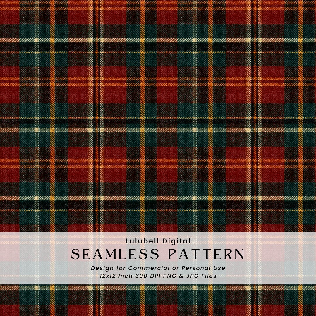 Christmas Tartan Plaid Seamless Pattern: Rustic Holiday Check Digital ...