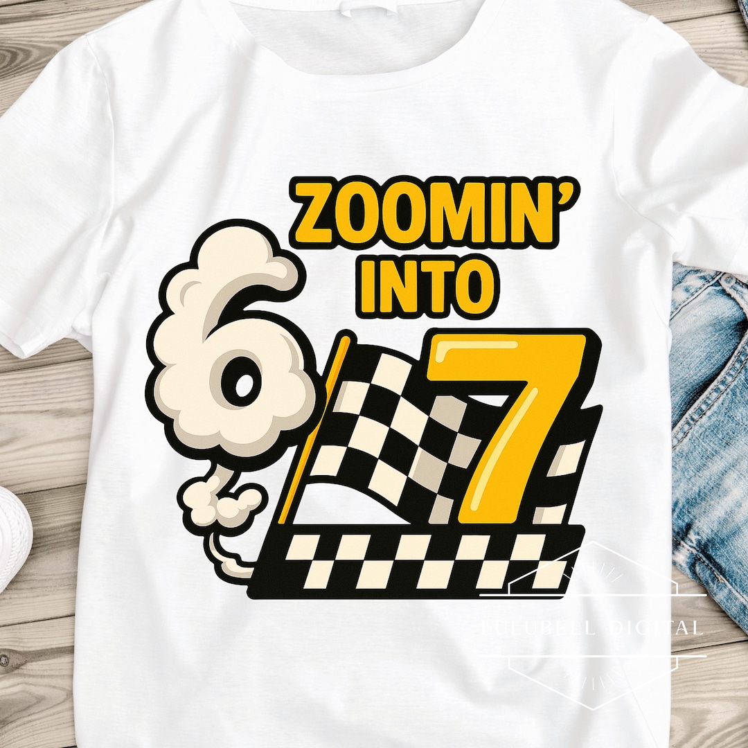 Zoomin’ Into 7 PNG: Checkered Flag 67 Trend T-shirt Design, Racing ...