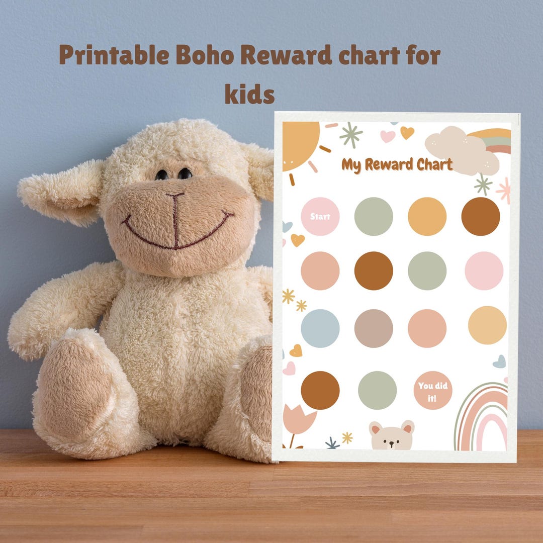 Boho Kids Reward Chart Printable Toddler Chore & Behavior Chart, Daily ...