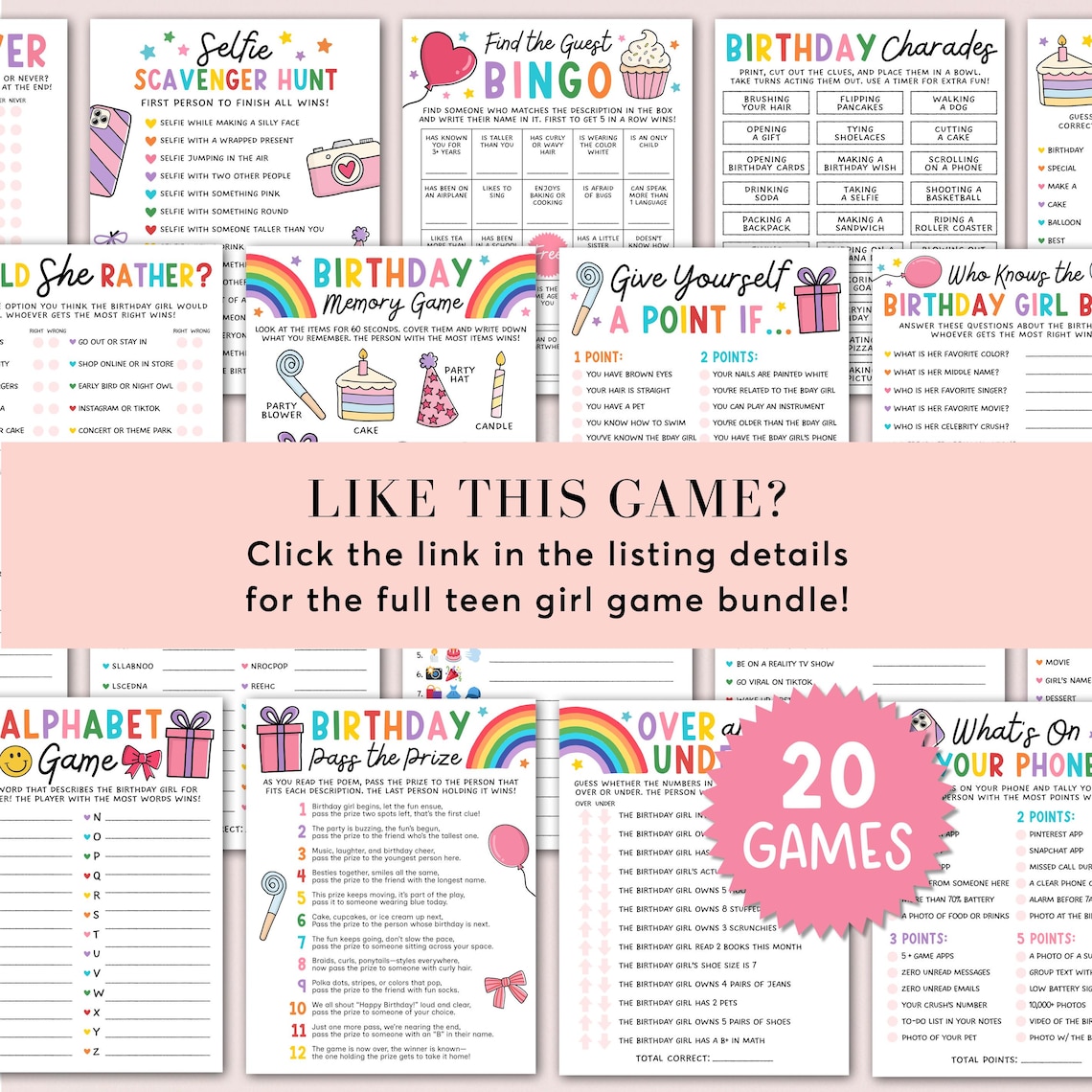 Whats on Your Phone Game, Teen Girl Sweet 16 Birthday Party Games for ...