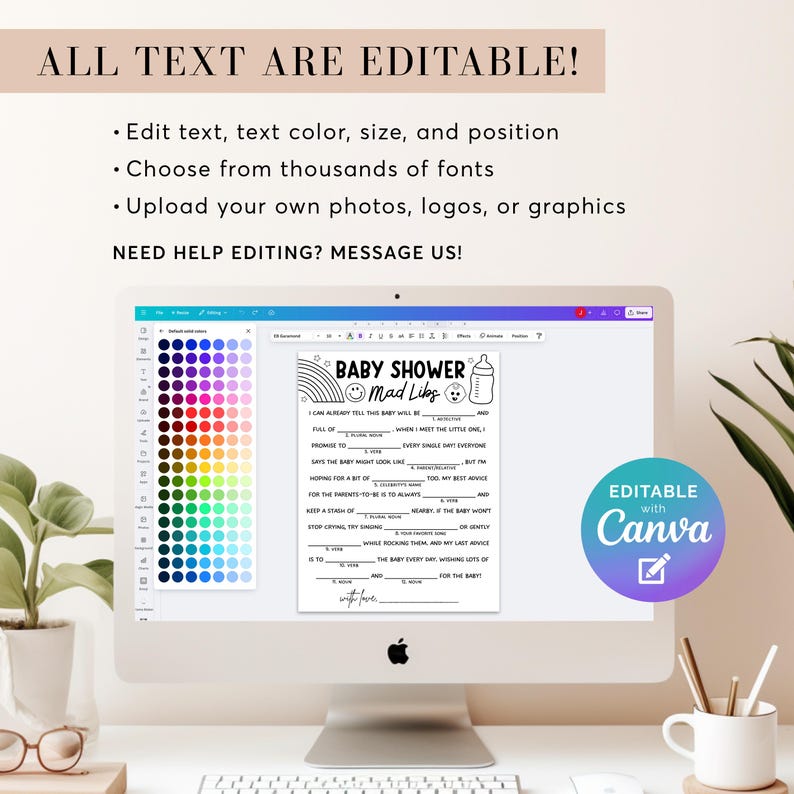 Baby Shower Mad Libs Game Template, Funny Advice for New Parents ...