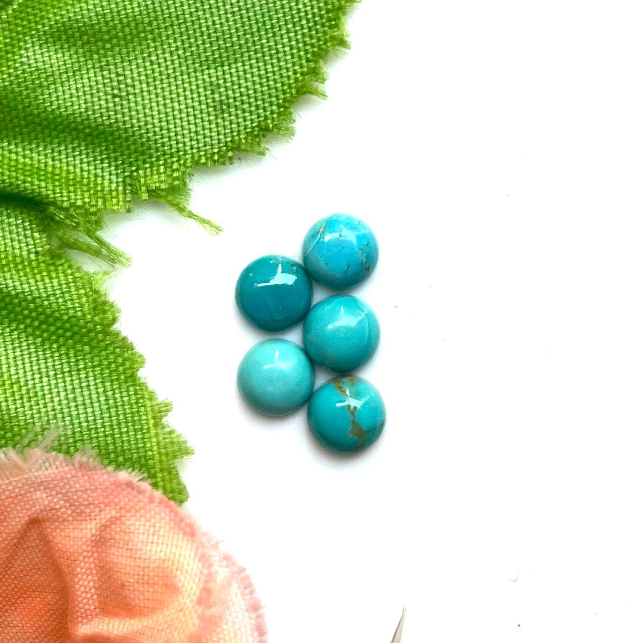Sleeping Beauty Turquoise Cabochons, Genuine Arizona 6 MM Round Loose ...