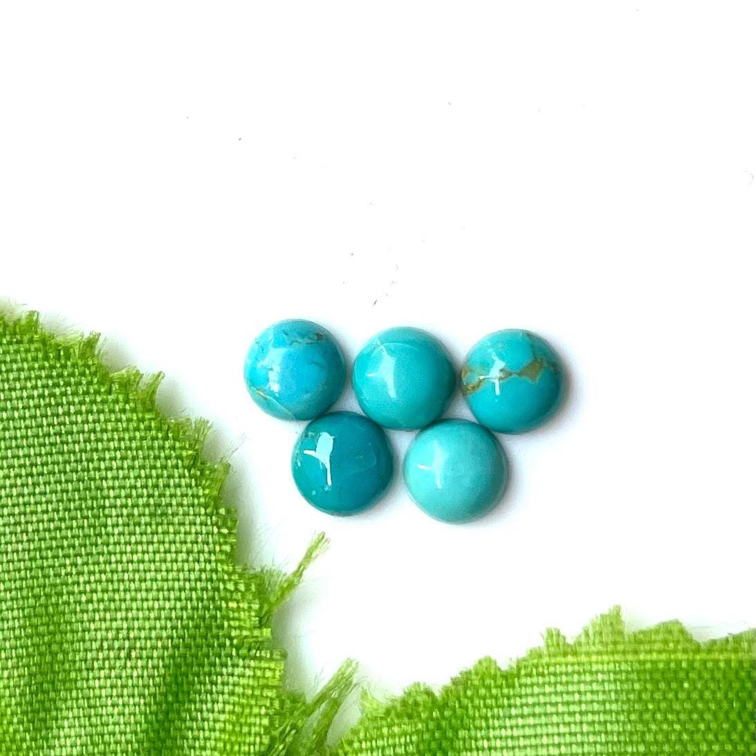 Sleeping Beauty Turquoise Cabochons, Genuine Arizona 6 MM Round Loose ...