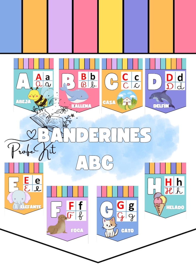 ABC Letters in Four Shapes Pennants – Educational Material for ...