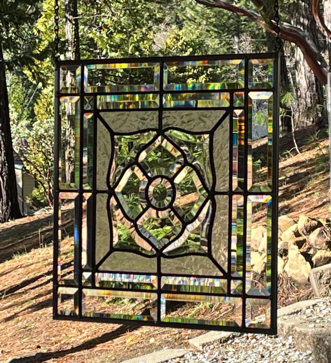Beveled Cluster Stained Glass Window -free Shipping - Etsy