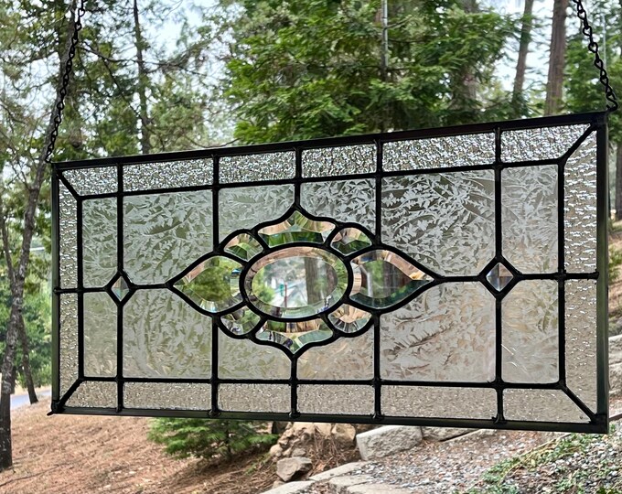 Bevel Cluster Stained Glass Window Horizontal or Verical Display - Free ...