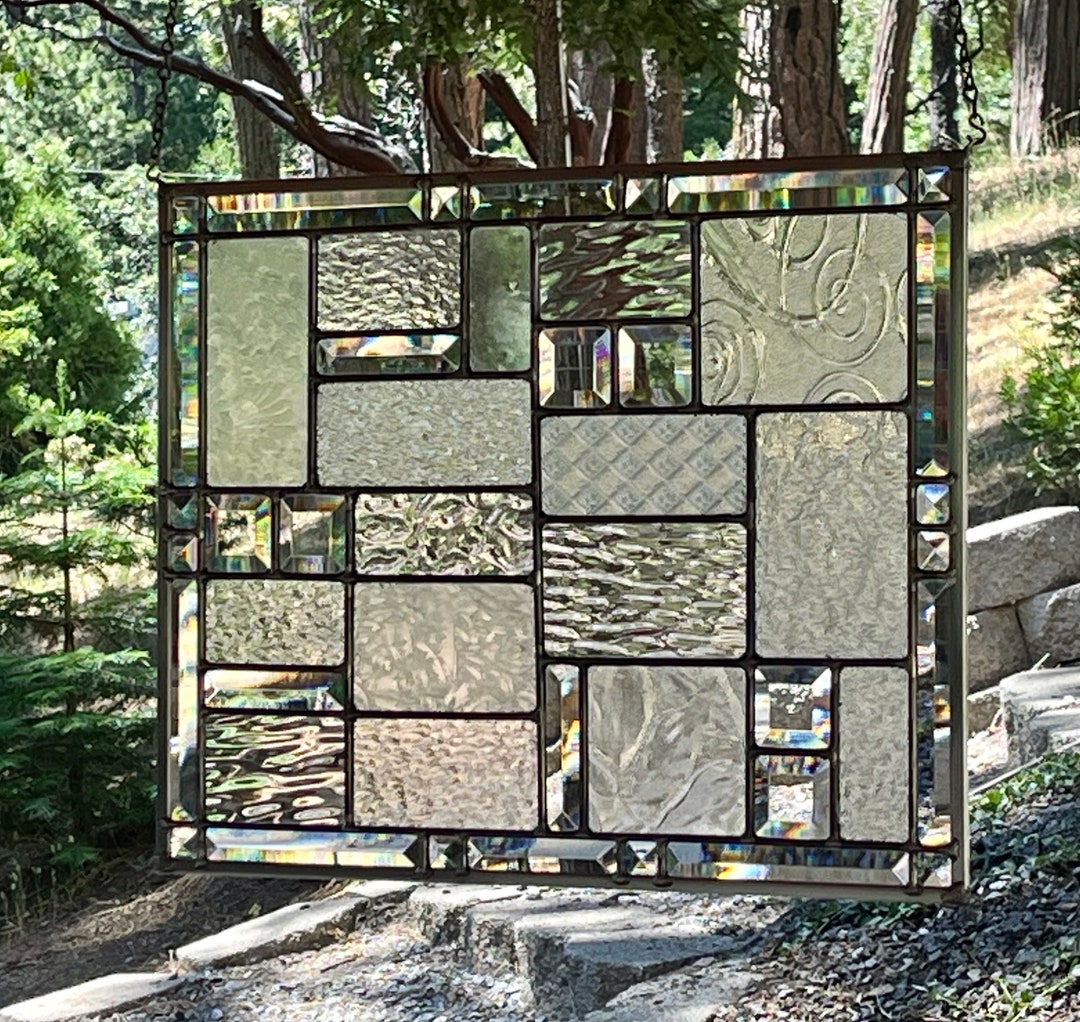 Glass Sampler With Bevels Stained Glass Window-horizontal or Vertical ...
