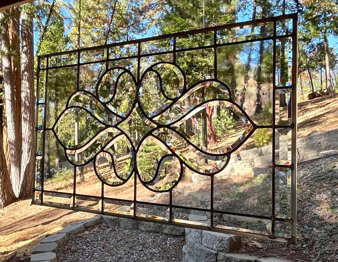 Large Bevel Cluster Stained Glass Window- Horizontal or Vertical ...