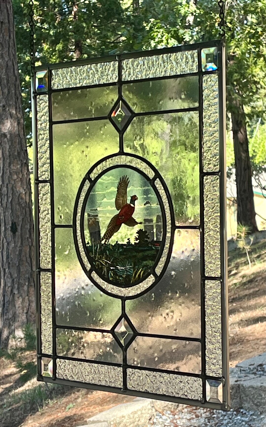 Glassmasters pheasants Stained Glass Window Free Shipping - Etsy