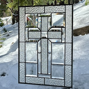 Cross Stained Glass Window - Free Shipping - Etsy
