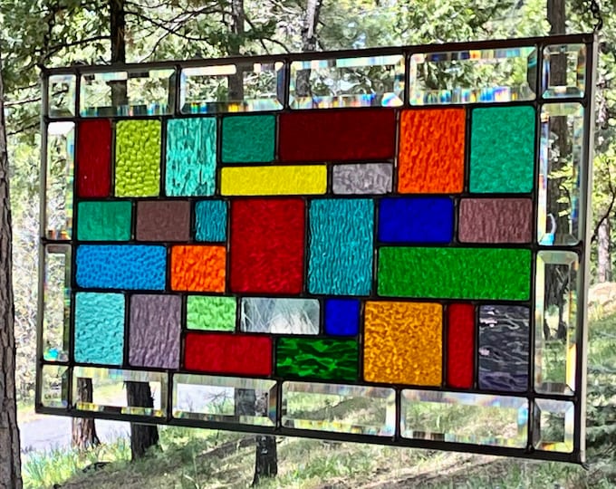 Multi Color Stained Glass Window Horizontal or Vertical Display-free ...