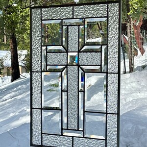 Cross Stained Glass Window - Free Shipping - Etsy