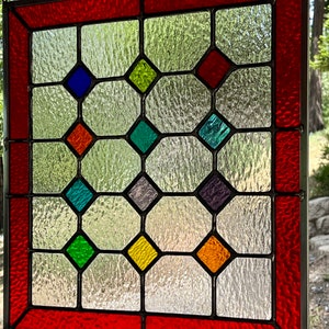 Multi Color Stained Glass Window - Free Shipping - Etsy