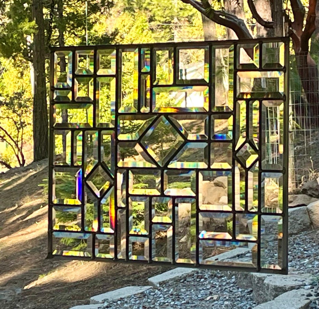 All Beveled With Diamonds Stained Glass Window Horizontal or Verical ...