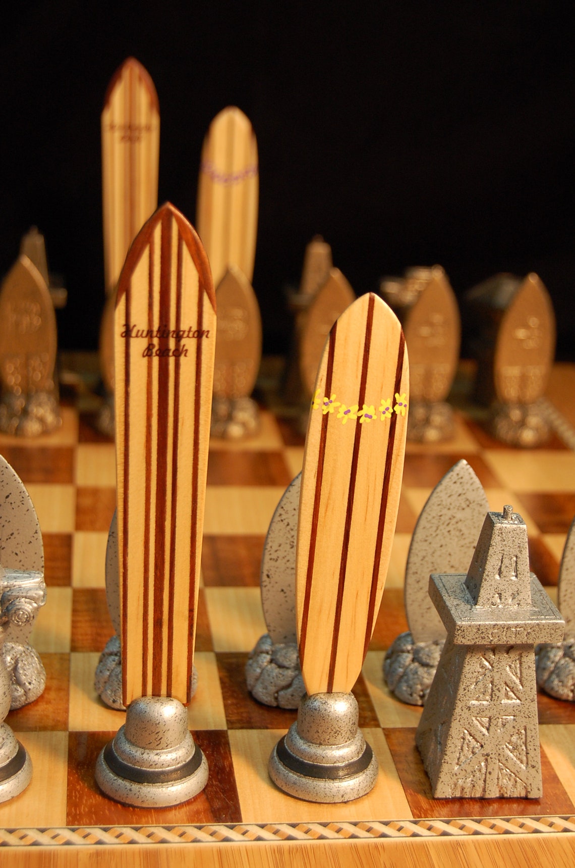 Surfers' Chess Set Surf City Huntington Beach Edition Chess Set by Dave ...