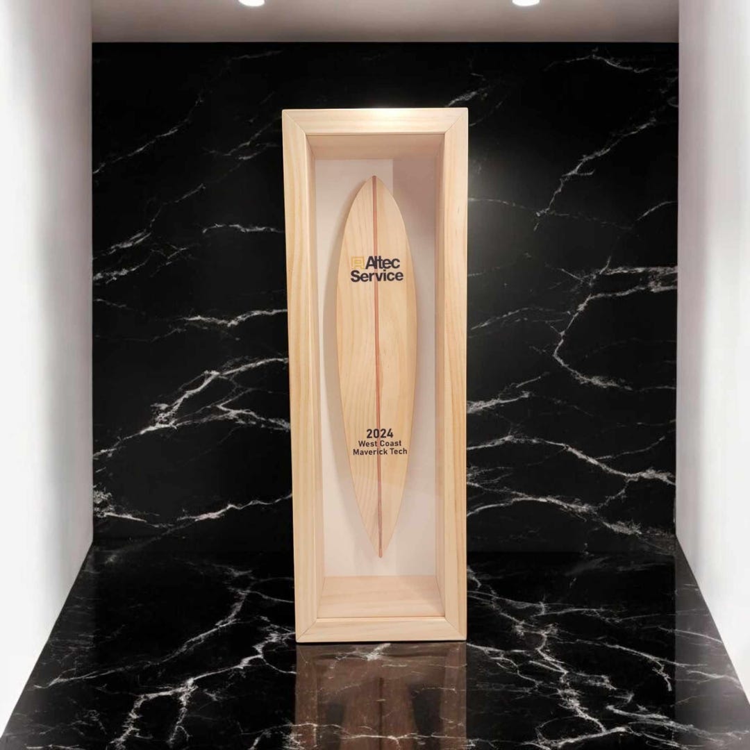 Surf Star Wood Surfboard Shadowbox Trophy Award by Dave C Reynolds - Etsy