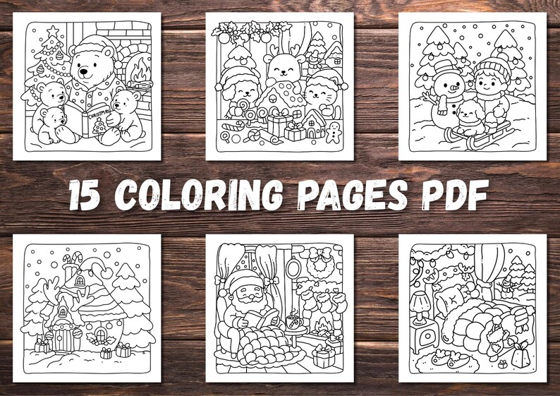 Mini Christmas Coloring Book – 15 PDF Pages - Etsy
