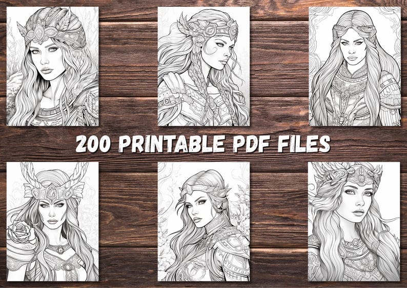 Viking Women Coloring Pages – 200 PDF Pages - Etsy