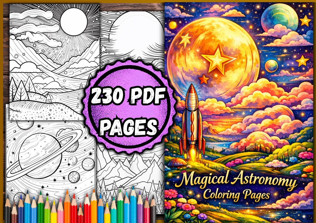 Magical Astronomy Coloring Pages – 230 PDF Pages - Etsy
