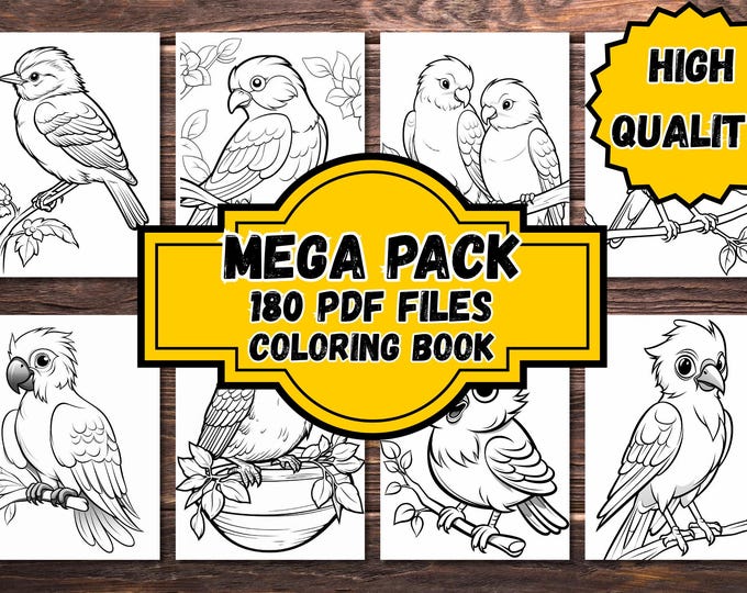 Printable Bird Coloring Pages for Kids and Adults | 70 Pages | Instant ...
