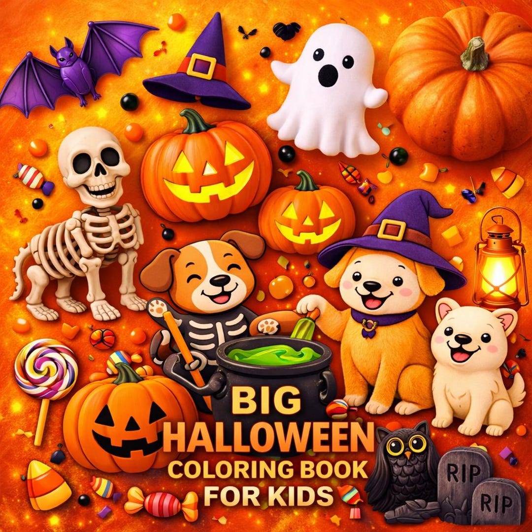 Halloween Coloring Book for Kids – 85 Spooky Printable Pages (digital ...