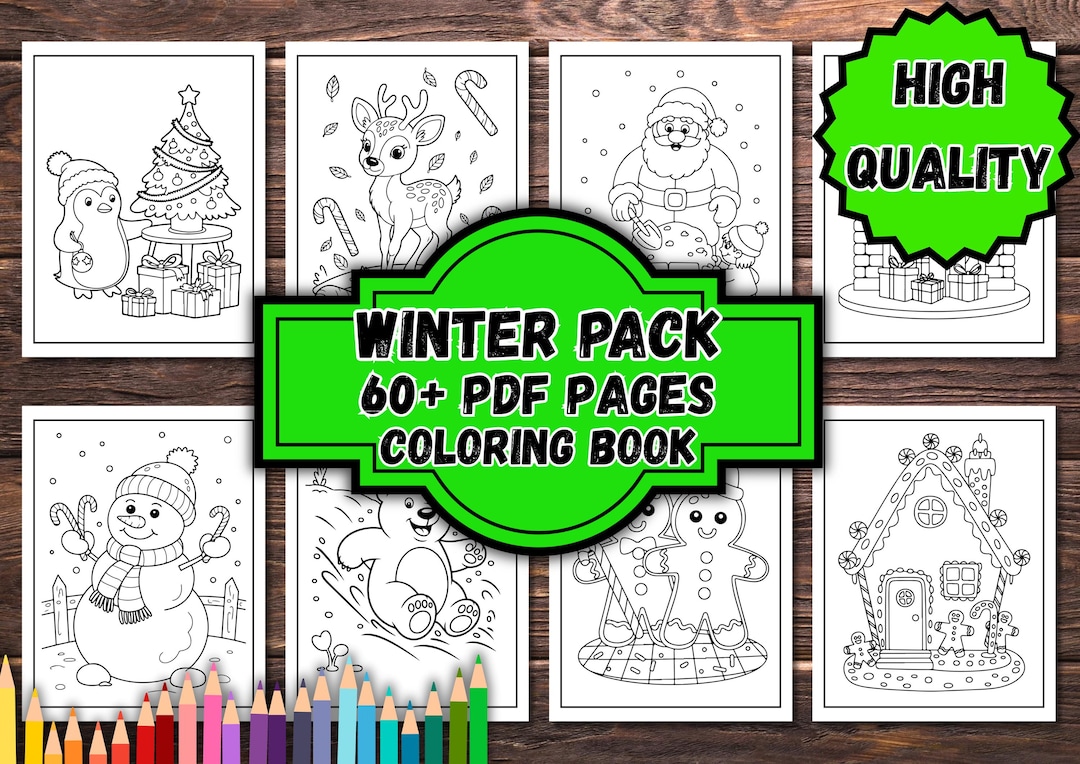 Christmas Coloring Book – 60+ Festive Winter Designs (PDF Pages) - Etsy