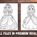 Cute Princess Coloring Book, 70 Printable Pages (PDF) - Etsy
