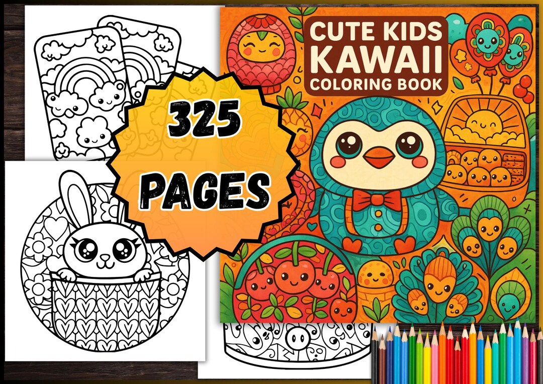 Kawaii Coloring Book for Kids – Mega Pack, 325 Pages - Etsy