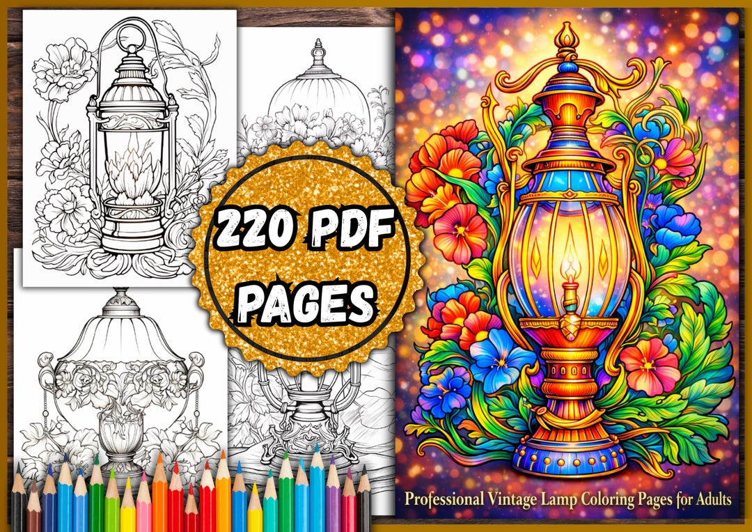Professional Vintage Lamps Coloring Pages – 220 PDF Pages - Etsy