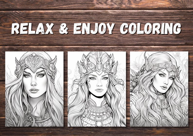 Viking Women Coloring Pages – 200 PDF Pages - Etsy