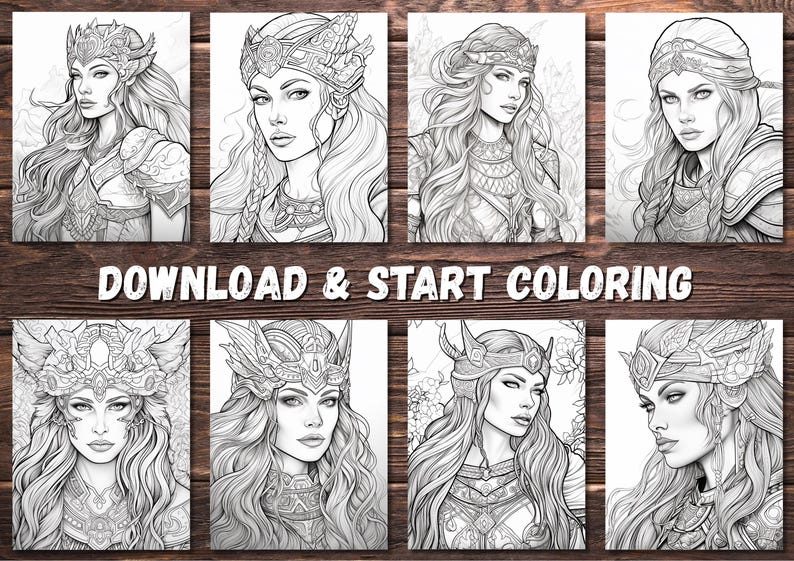 Viking Women Coloring Pages – 200 PDF Pages - Etsy