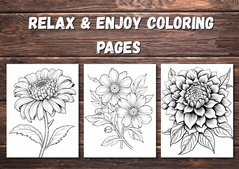 200 Elegant Flower Coloring Pages - Adults and Kids Coloring Book ...