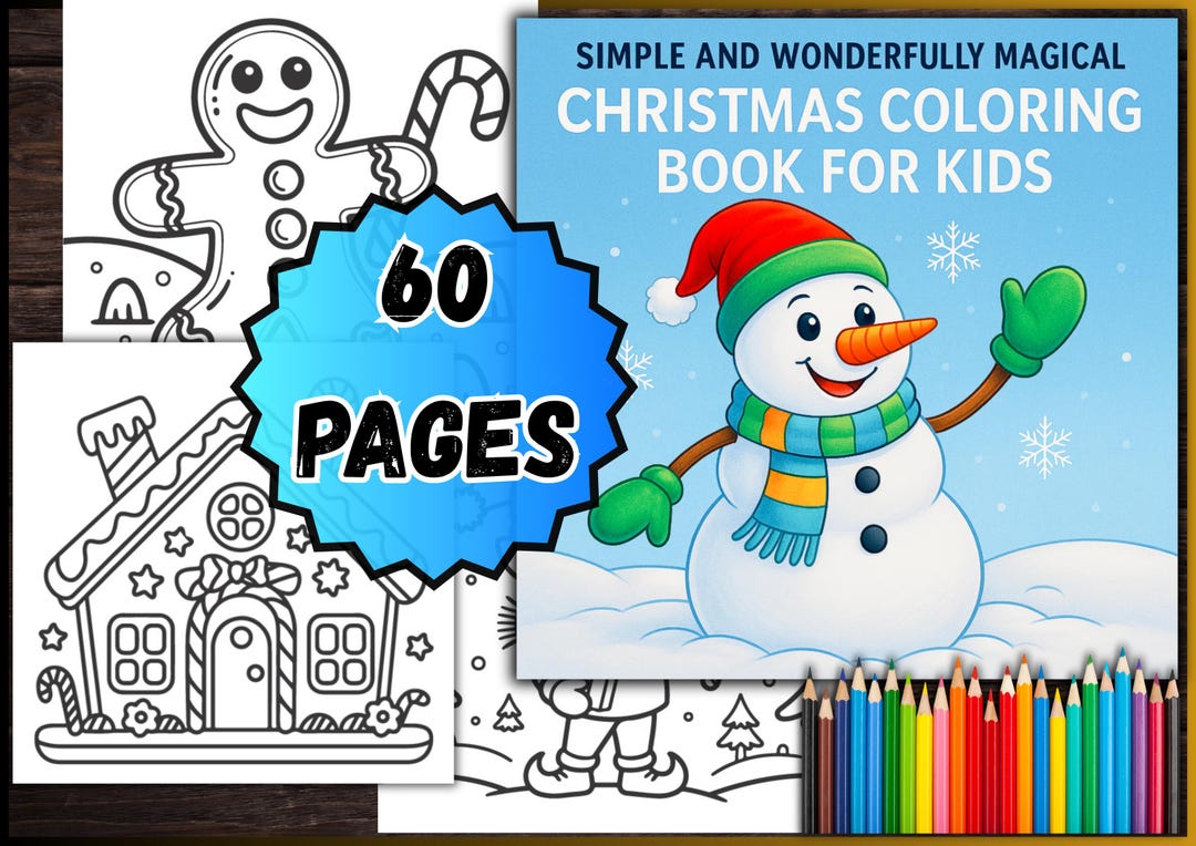 Simple and Wonderfully Magical Christmas Coloring Book for Kids – 60 ...
