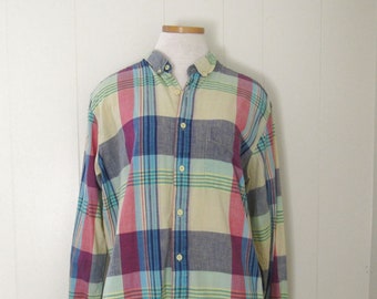 Madras plaid shirt | Etsy