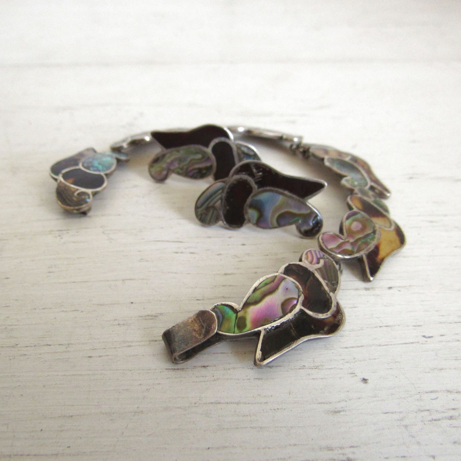 Abalone Tortoise Shell Bracelet and Earrings Set Taxco LS | Etsy