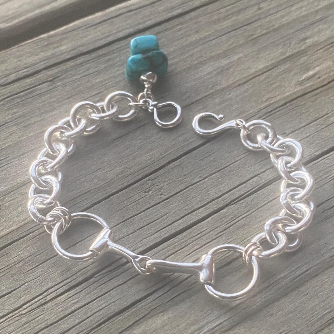Bold Equestrian Snaffle Bit Sterling Silver Bracelet Horse Rider ...