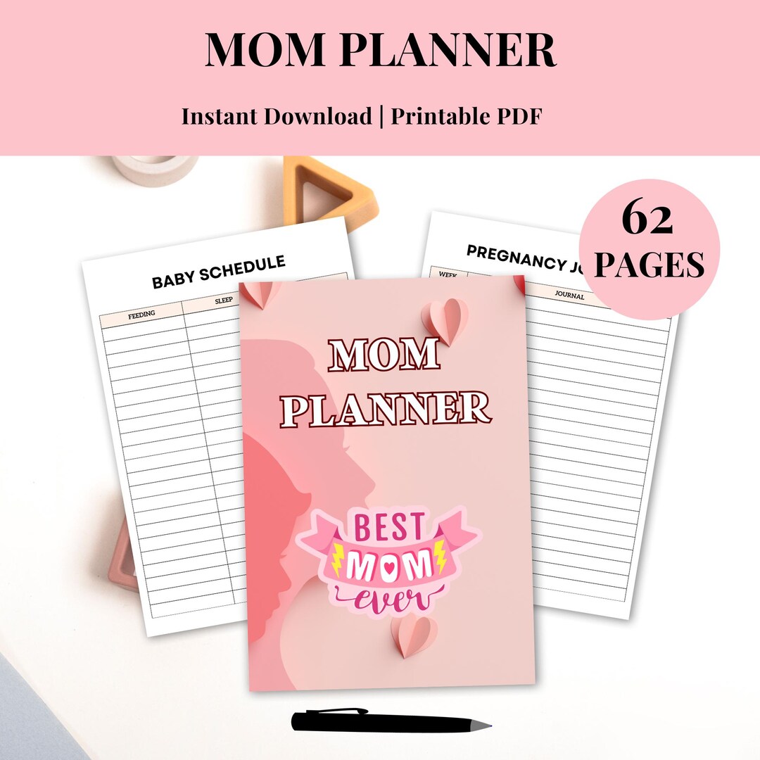 Digital Mom Planner Calendar Planner Task Checklist Baby Tracker ...