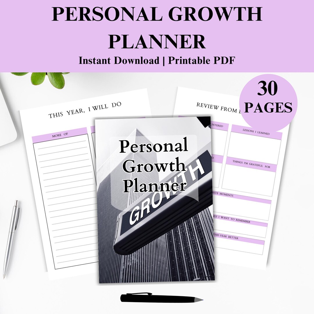 Personal Growth Planner | Self Improvement Journal Printable | Mindset ...