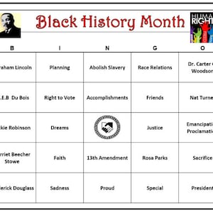 Black History Month Bingo -game to Celebrate Black History! Print and ...