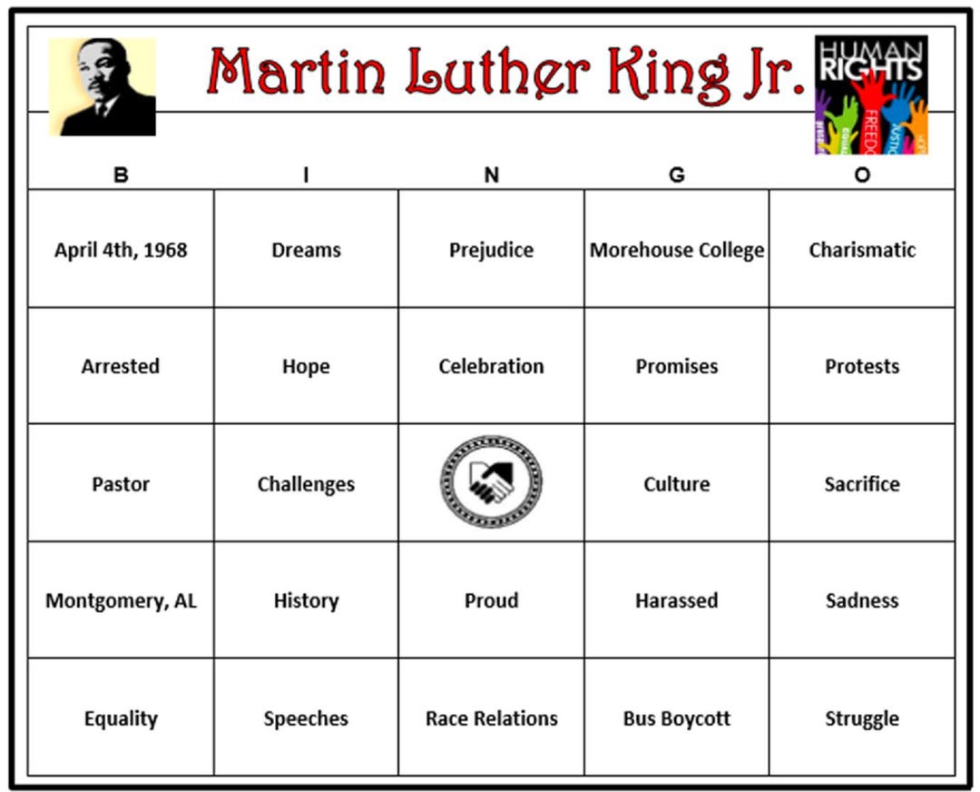 Martin Luther King Jr. Bingo- Historical Game About MLK, Great for ...