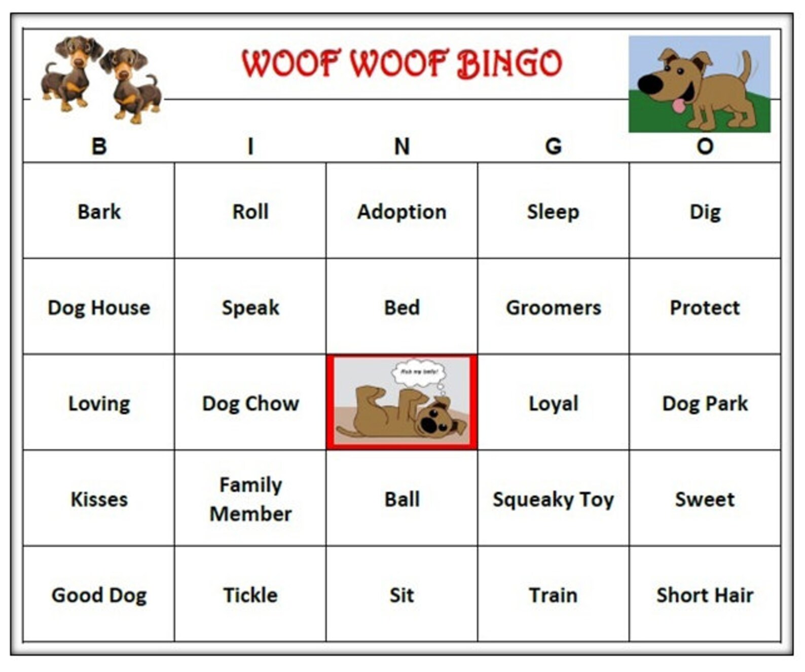 Dog Party Puppy Party Bingo Game 30 Cards Doggie Theme Bingo Words very ...