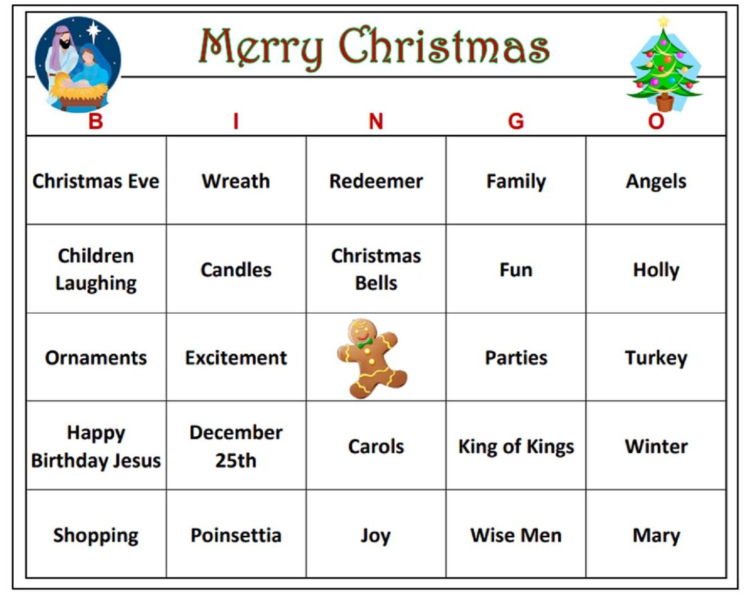 Christian Christmas Bingo Game, Faith-filled Christmas Fun for Family ...