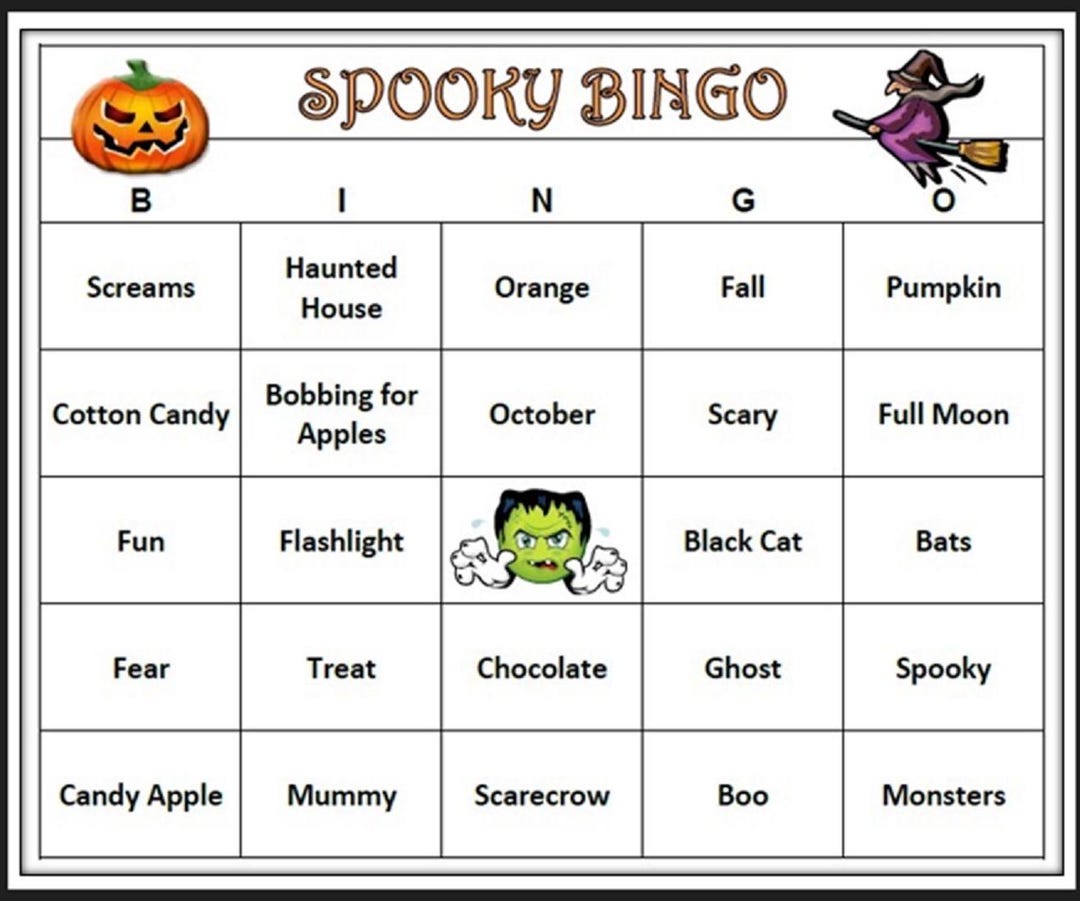 Spooky Kid's Bingo Game for Halloween, Trick or Treat Fun for All Ages. 30 Cards Mailed to You ...