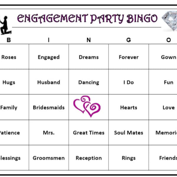 Bingo for Engagement Party - Etsy