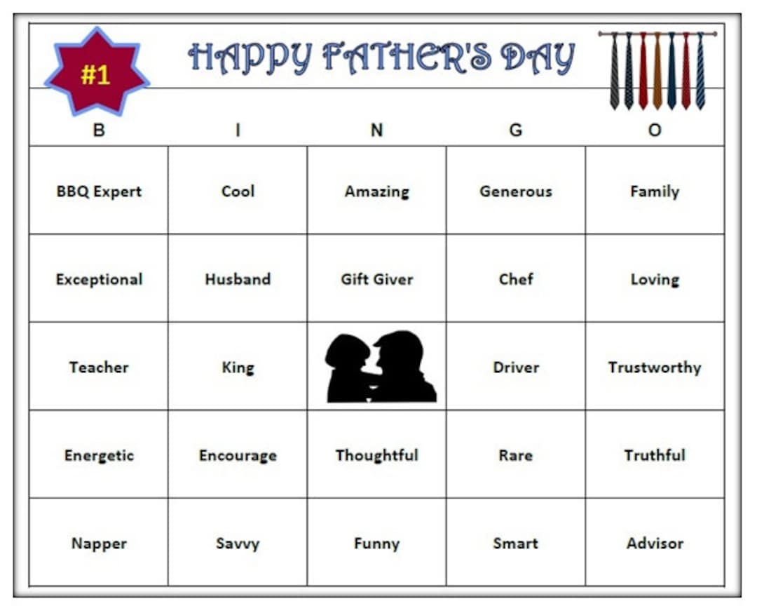 Father's Day Bingo -fun Game to Celebrate Dad, Download, Print and Play ...