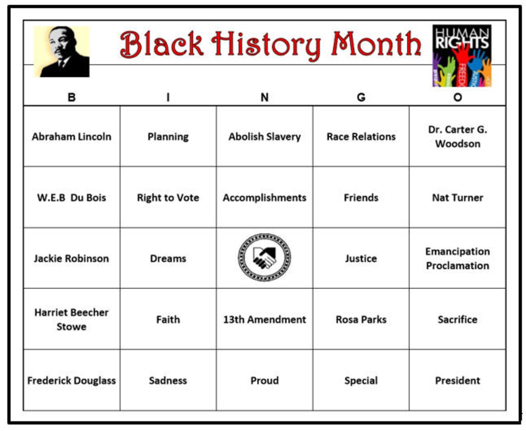 Black History Month Bingo-mlk Game Historical, Celebration -very Fun ...