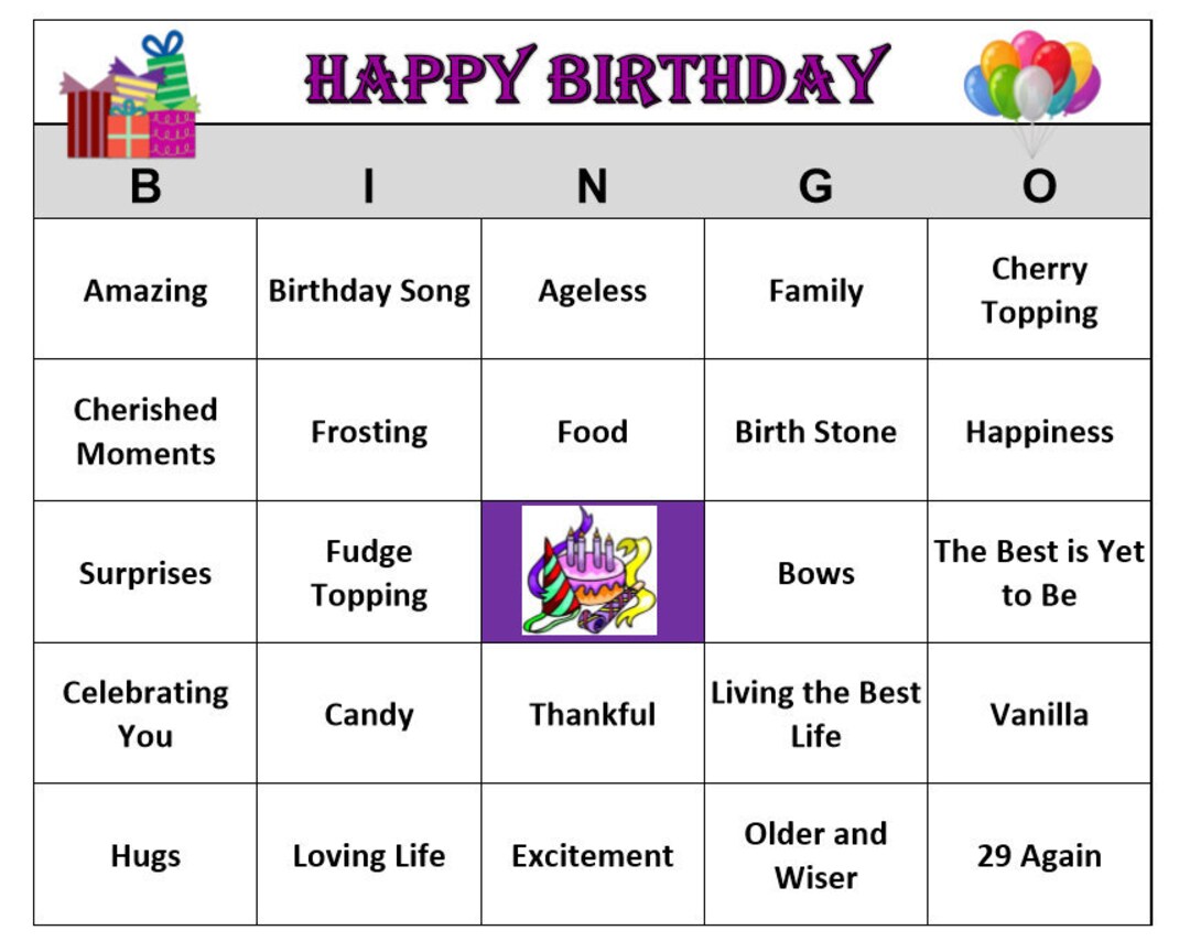Happy Birthday Party Bingo- Game With Age-embracing Phrases, Fun for ...